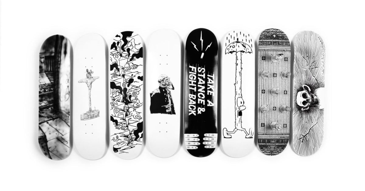 World Class Artists Render Skateboards In Black And White Huck